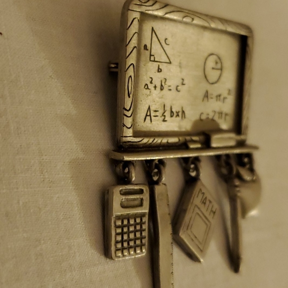 Accessories | Teacher Themed Silver Toned Pin | Poshmark